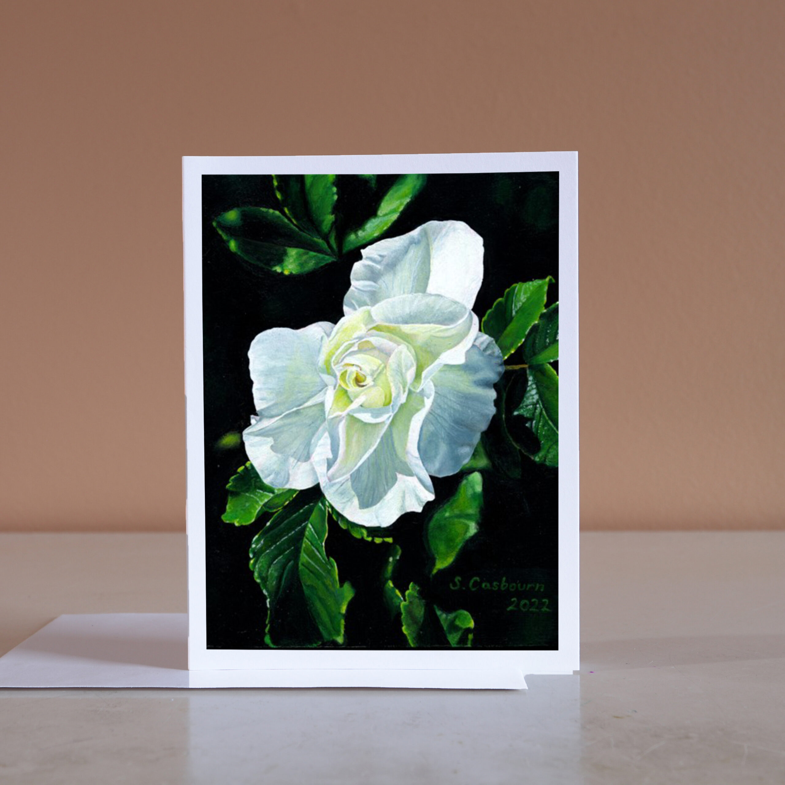 Wild White Roses n°6 – note card - Sylvia Casbourn